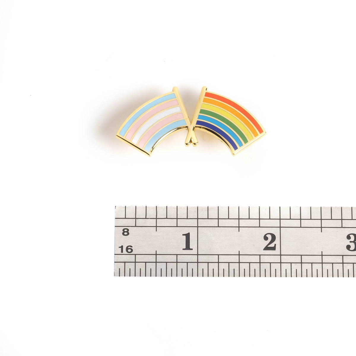 Trans and LGBTQ+ Pride Flag Combo Pin – Beardsgaard